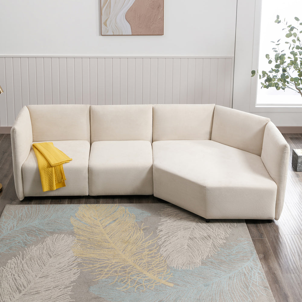 Mjkone Free Combination Curved Modular Sectional Sofa Couch