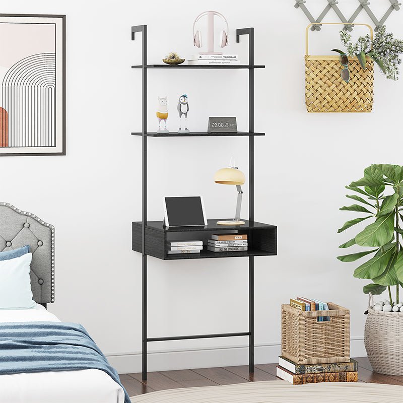 Mjkone Wall Mounted Desk Shelves with 2-Tier Storage Shelf